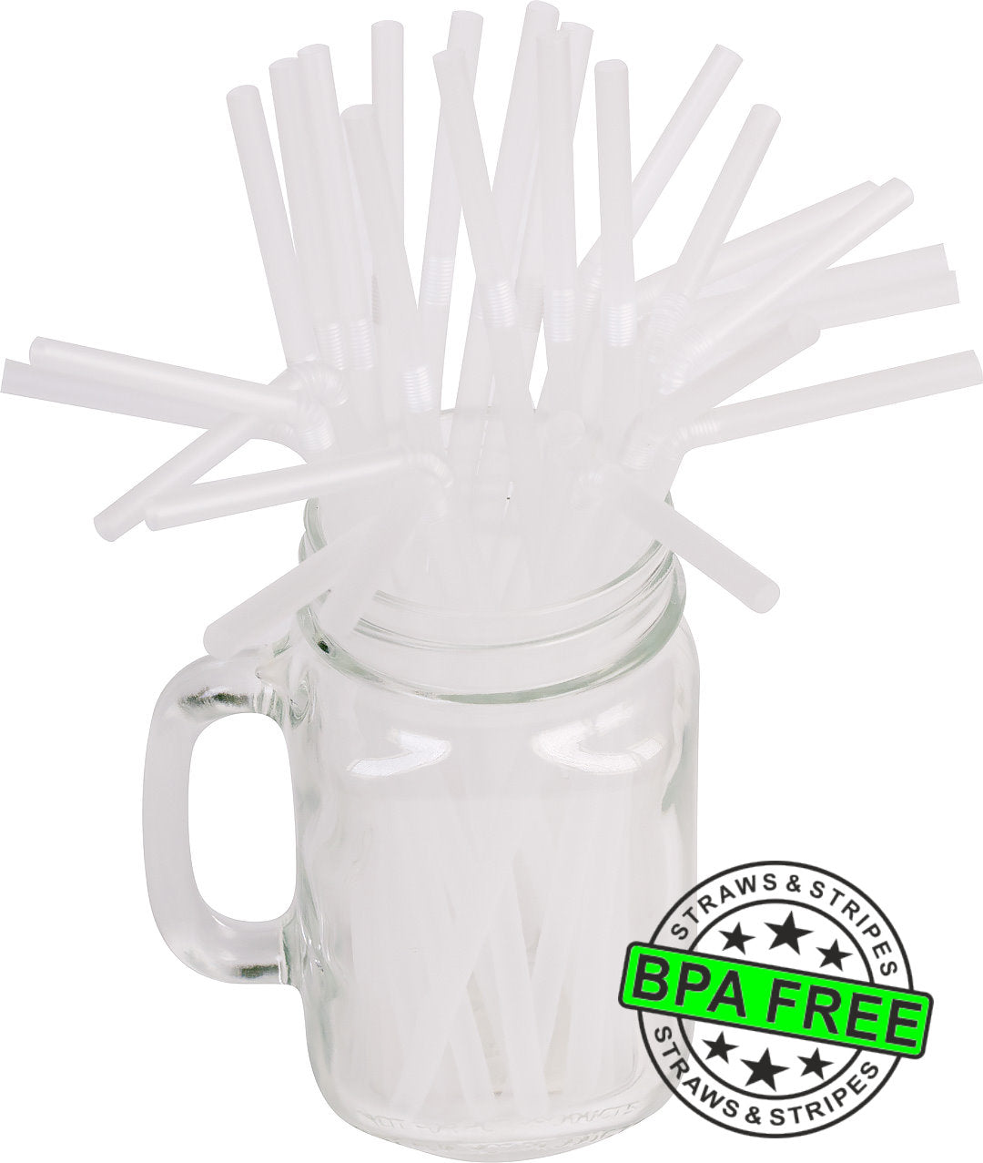 BPA free FLEXIBLE drinking straws 8.25 x0.23 inch in clear – Straws & Stripes | US-STRAWS